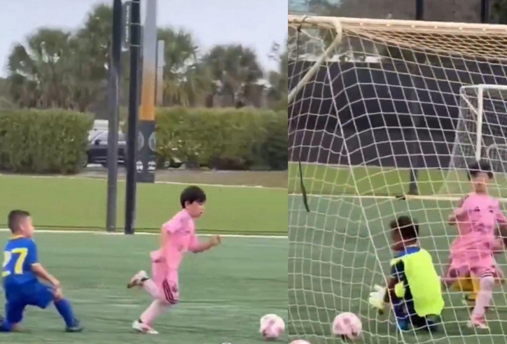 Con trai Messi độc diễn ghi bàn - 7siu